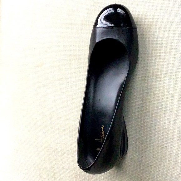 Cole Hahn | Shoes | Cole Hahn Nike Air Black Wedgeheel Pumps Size 9 2 B ...